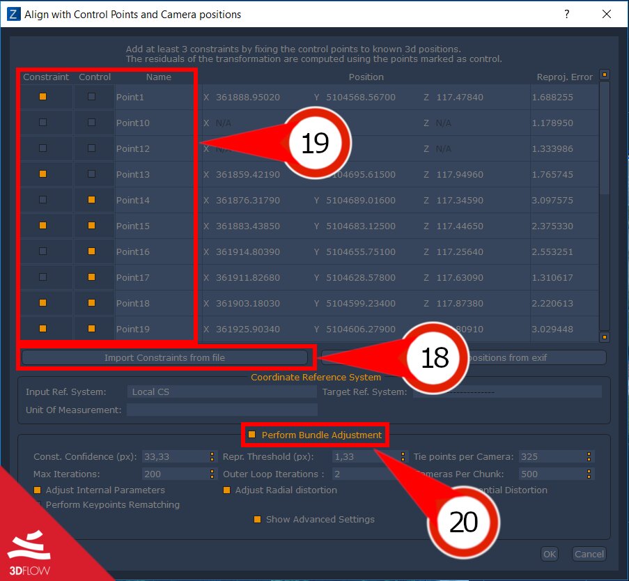 Manage control points and distances in 3DF Zephyr
