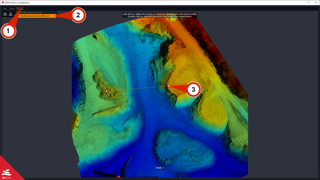 Tutorial #A05 : DEM Generation and Elevation Profile - 3Dflow