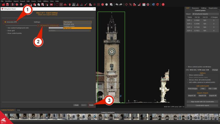 Orthophoto generation in 3DF Zephyr