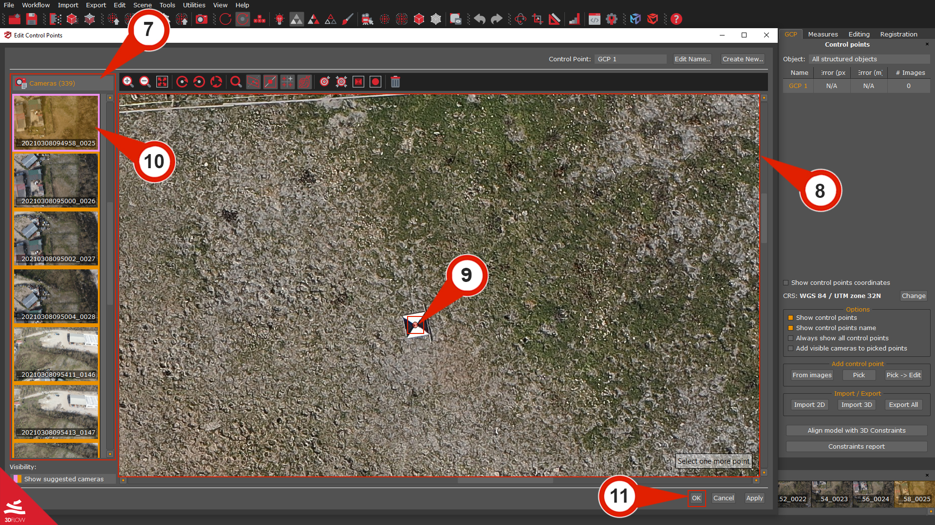 Manage control points and distances in 3DF Zephyr