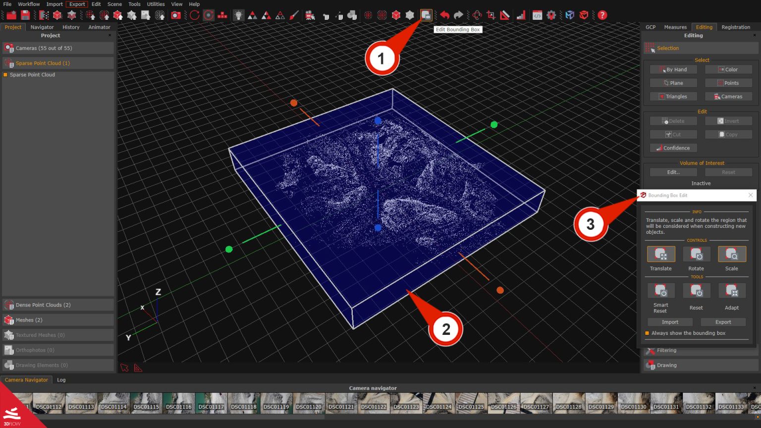 3DF Zephyr bounding box tutorial